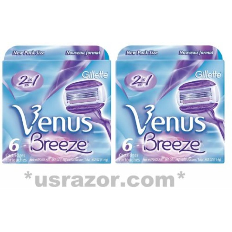 12 Breeze Gillette Venus Razor Blades Cartridges Refills Shaver Women ...