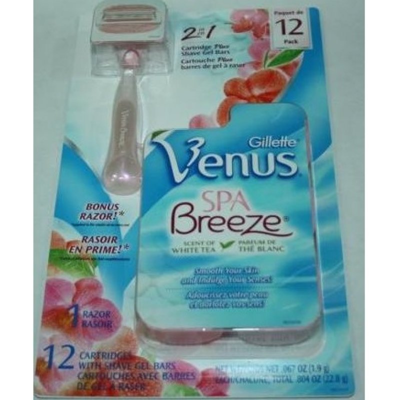 12 Gillette Venus Breeze Spa Cartridges Blades Refill 1 Razor