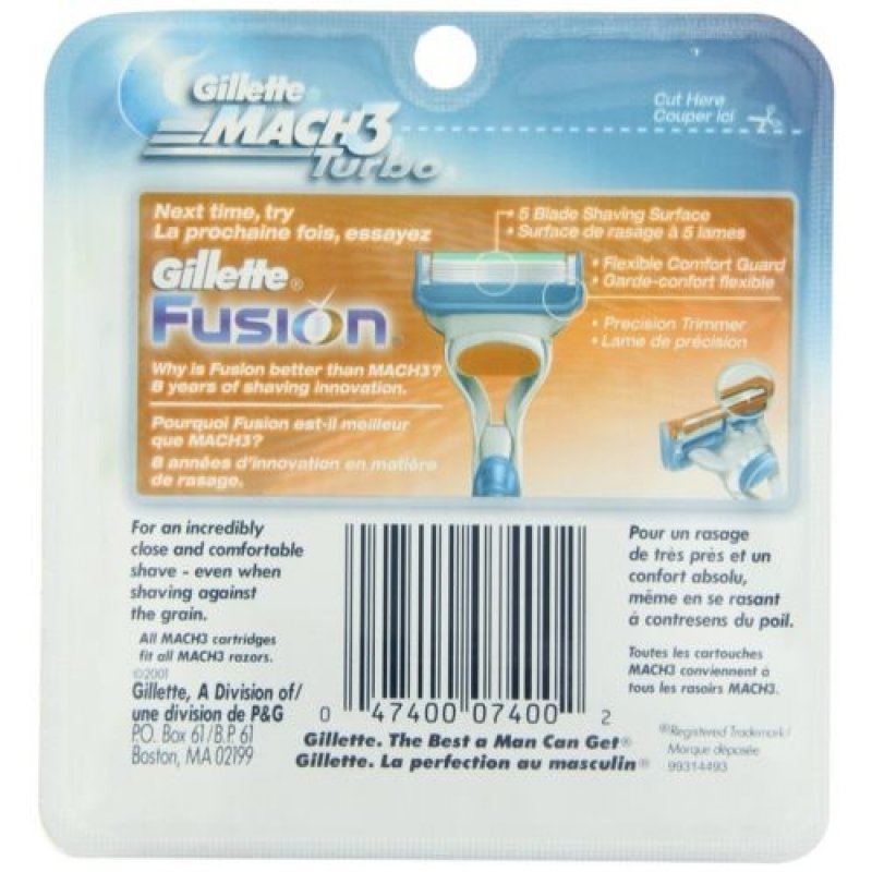 20 Gillette Mach3 TURBO Cartridges 3 blades Razor Refills Shaver