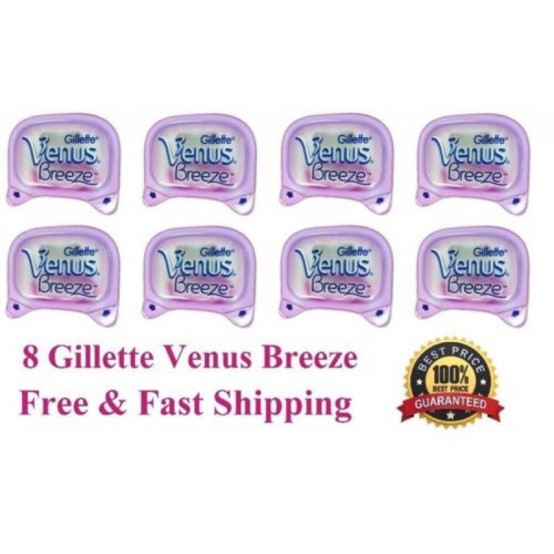 **8 Gillette Venus Breeze Razor Blades Refill Cartridges Shaver Women ...
