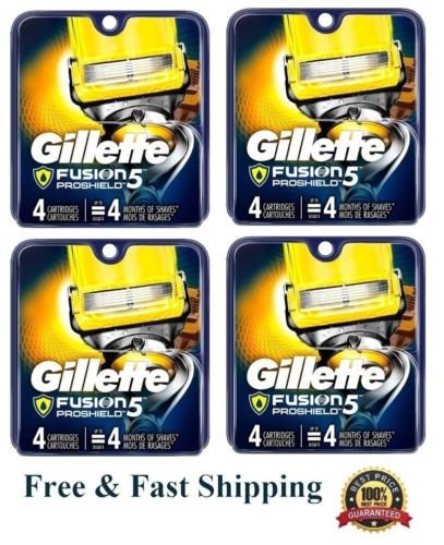 16 Gillette Fusion 5 PROSHIELD Razor Blade Refill Cartridge fit Flex ...