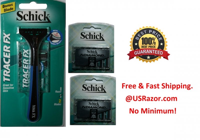 22 SCHICK FX TRACER DIAMOND BLADES REFILLS CARTRIDGE ALSO RAZOR