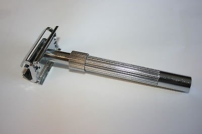 Chrome Butterfly Safety Metal Razor Fits Gillette Double Edge Vintage ...