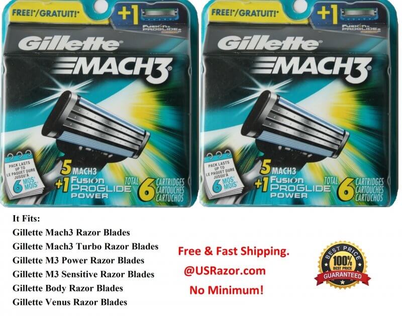6X2 12 Gillette Mach3 Razor Blades Cartridges Shaver Refills