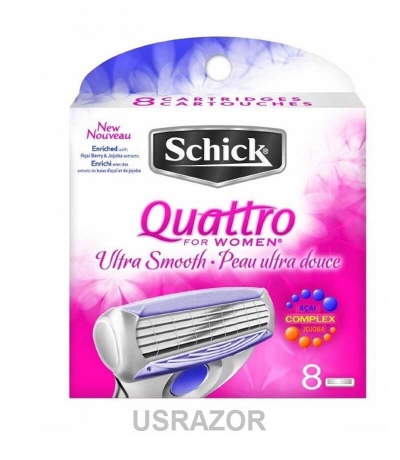 8 Schick Quattro Women Razor Blades Cartridges