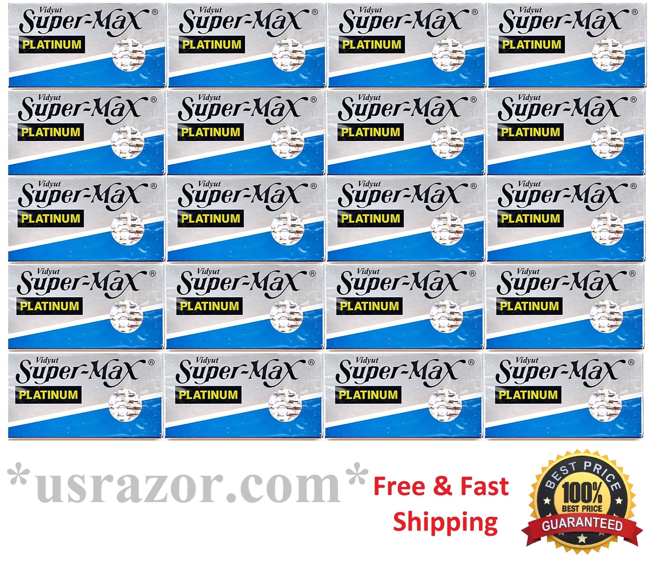200 SuperMax Double Edge Platinum Blades Barber Fits Gillette Schick ...